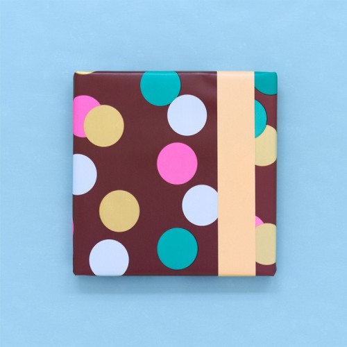 Wrapping Paper - Big Confetti Beet Red - Peach | Geschenkenlaantje